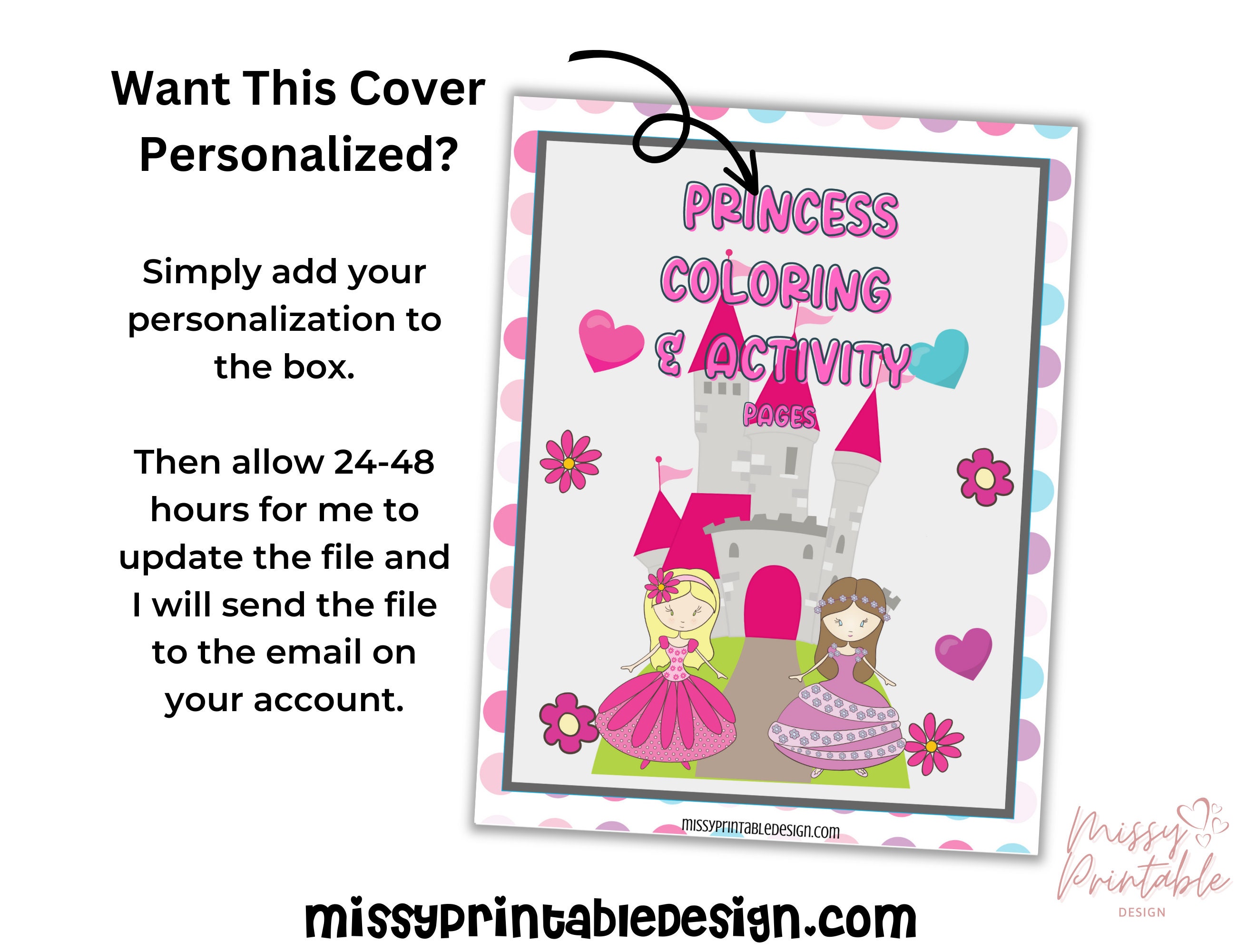 Princess Coloring & Activity Pages: Birthday Party Favors (digital ...