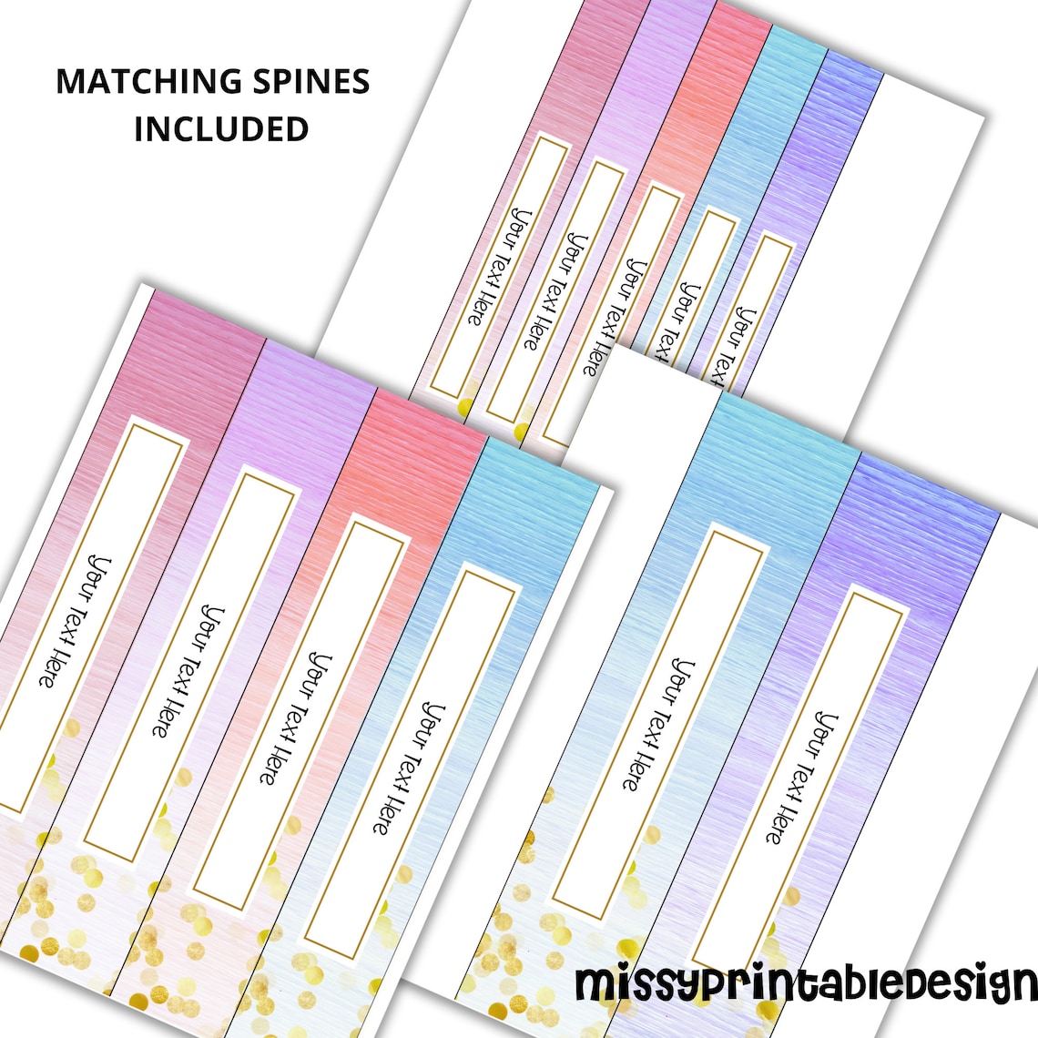 Editable Watercolor Binder Covers and Spines Printable Binder - Etsy