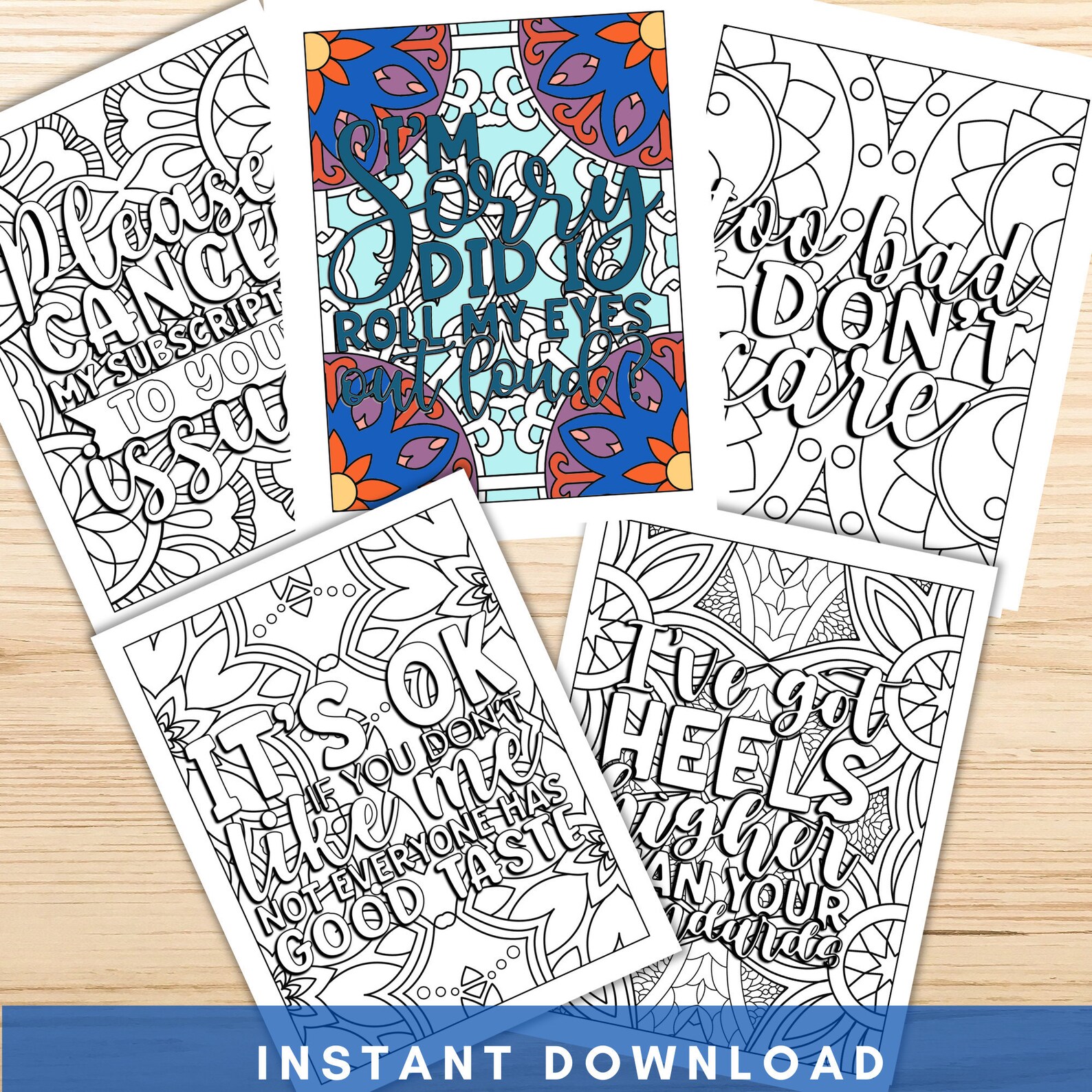 Sassy Quotes Coloring Pages Adult Coloring Pages Pattern - Etsy