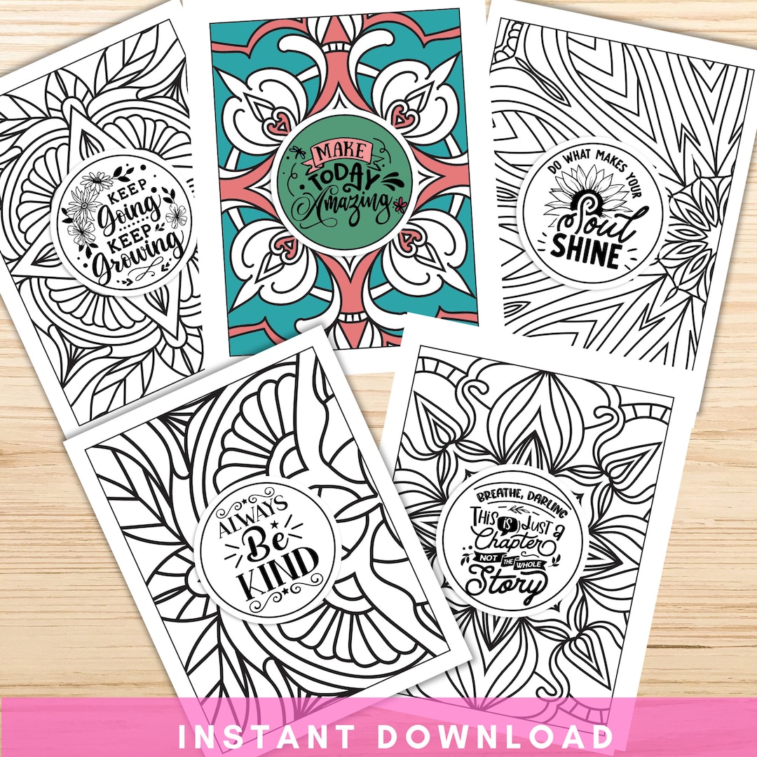 Mandala Inspirational Quotes Coloring Pages, Adult Coloring Pages ...