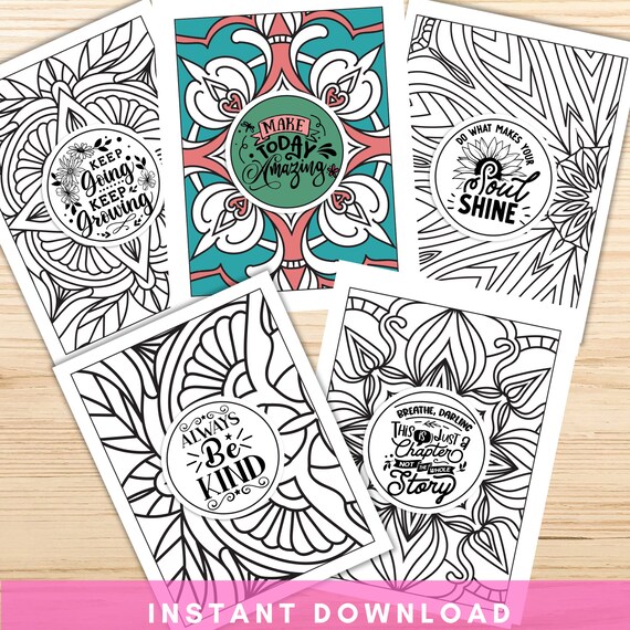 Mandala Inspirational Quotes Coloring Pages, Adult Coloring Pages ...