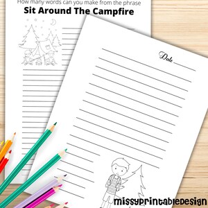 Camping Coloring Activity Pages, Printable Camping Coloring Book ...