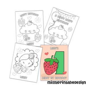 Personalized Berry Coloring Pages, Custom Berry Party Coloring Pages ...
