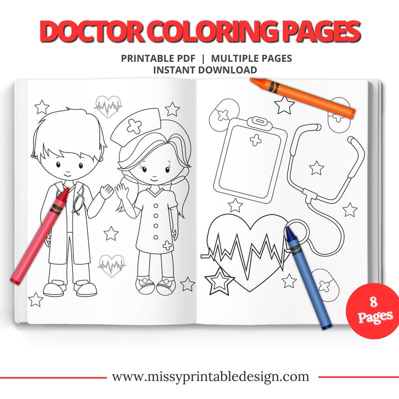 Doctor Office Coloring Pages - Etsy