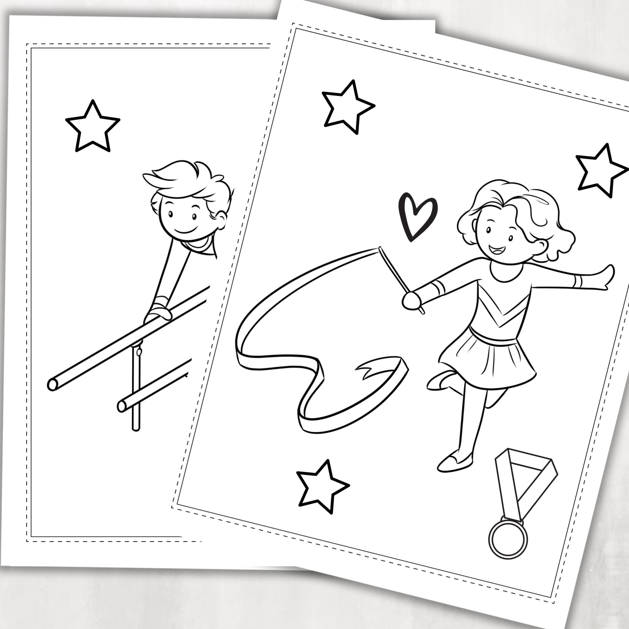 Gymnastics Coloring Pages Printable Gymnastics Coloring Book - Etsy
