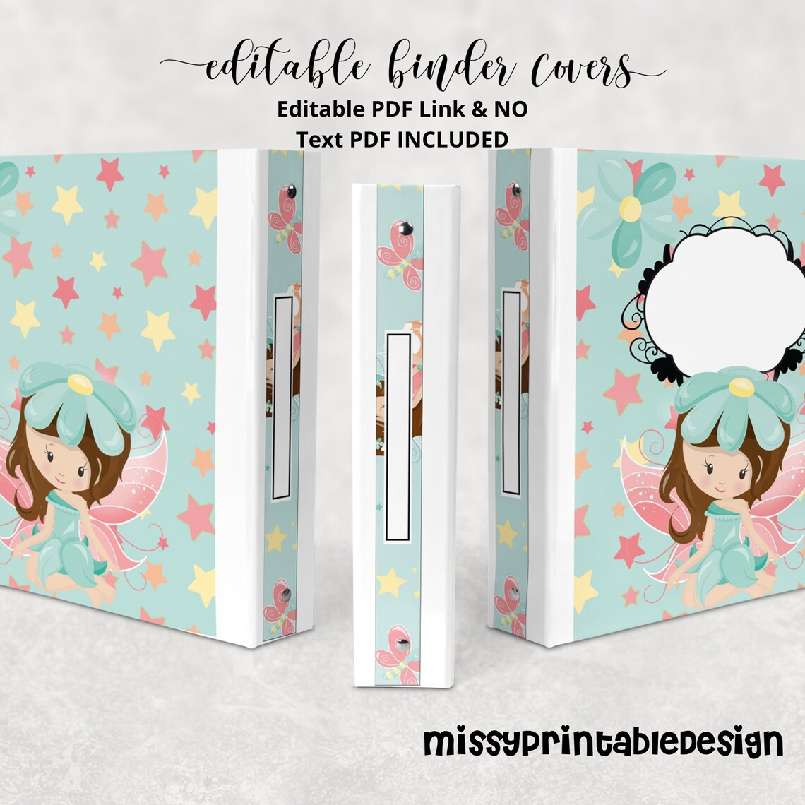Fairy Binder Covers and Spines – Editable Printable (PDF) - Etsy