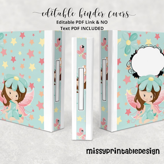 Editable Binder Covers and Spines- Fairy Themed, Printable Binder ...