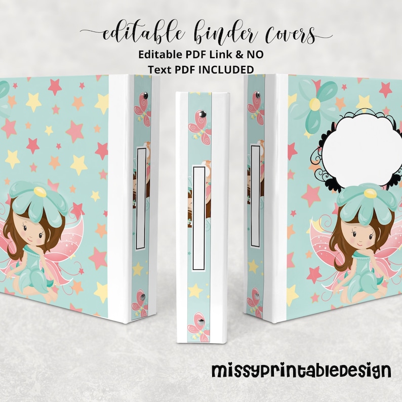 Fairy Binder Covers and Spines – Editable Printable (PDF) - Etsy