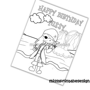 Personalized Pirate Party Coloring Pages, Custom Pirate Birthday Party ...