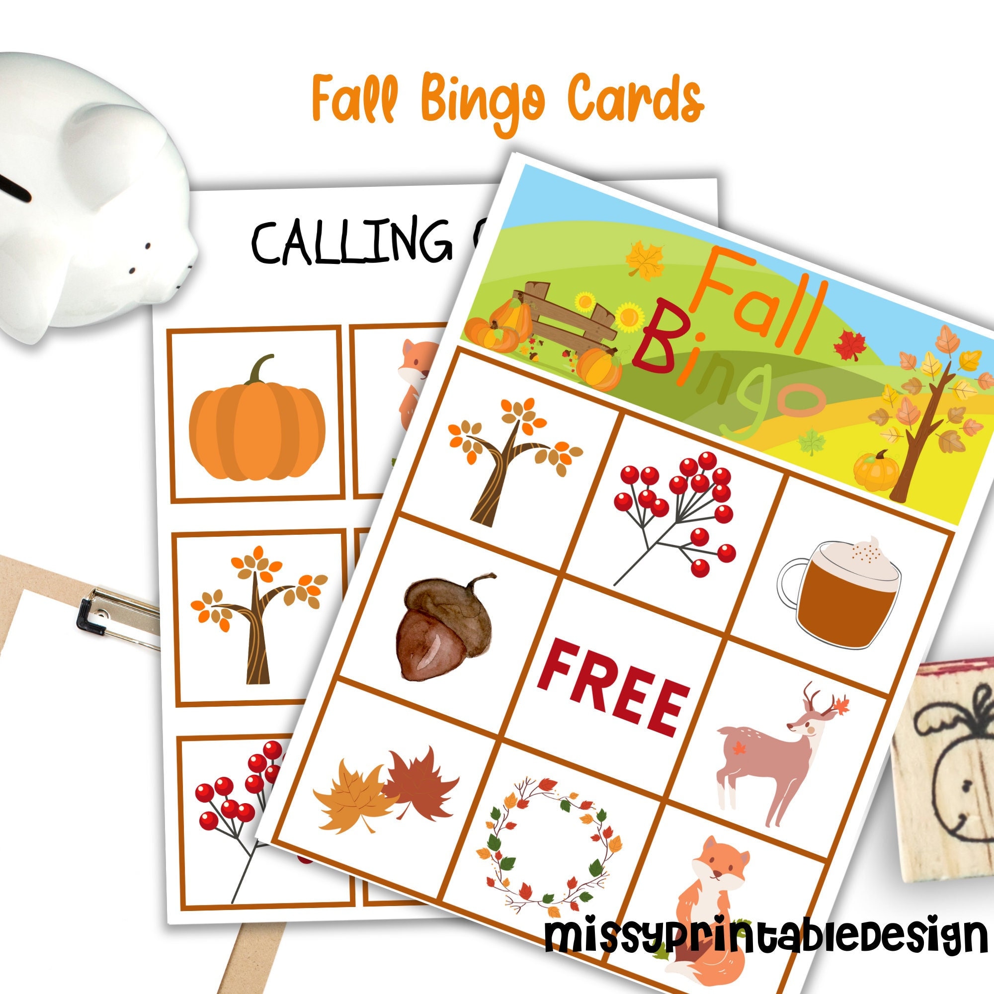 Fall Bingo Cards Printable Fall/autumn Bingo Game School - Etsy