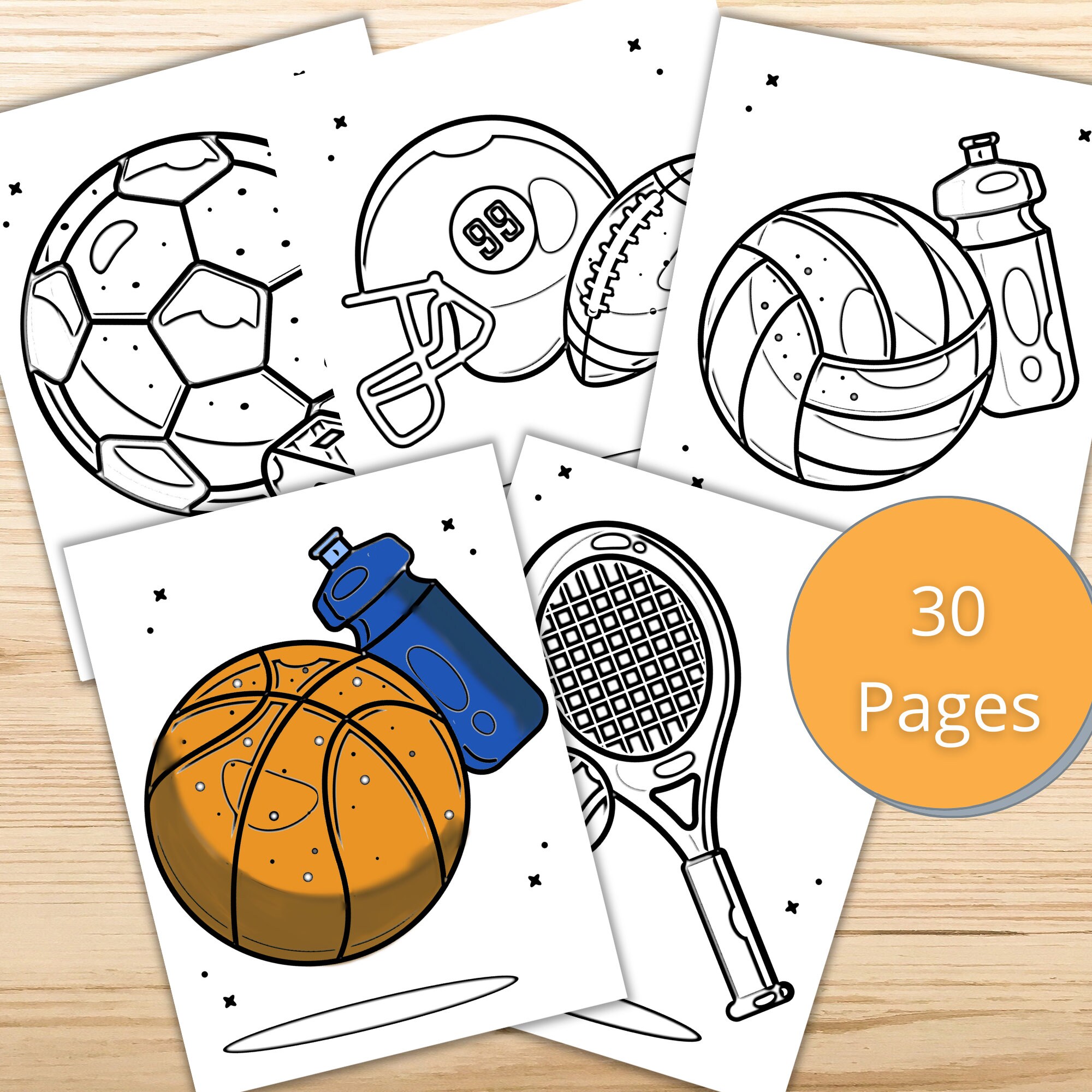 Sports Coloring Pages Printable Coloring Pages Sports | Etsy