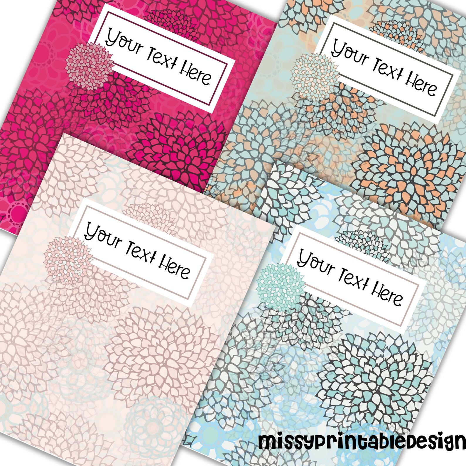 Editable Flower Binder Covers & Spines Printable Binder - Etsy