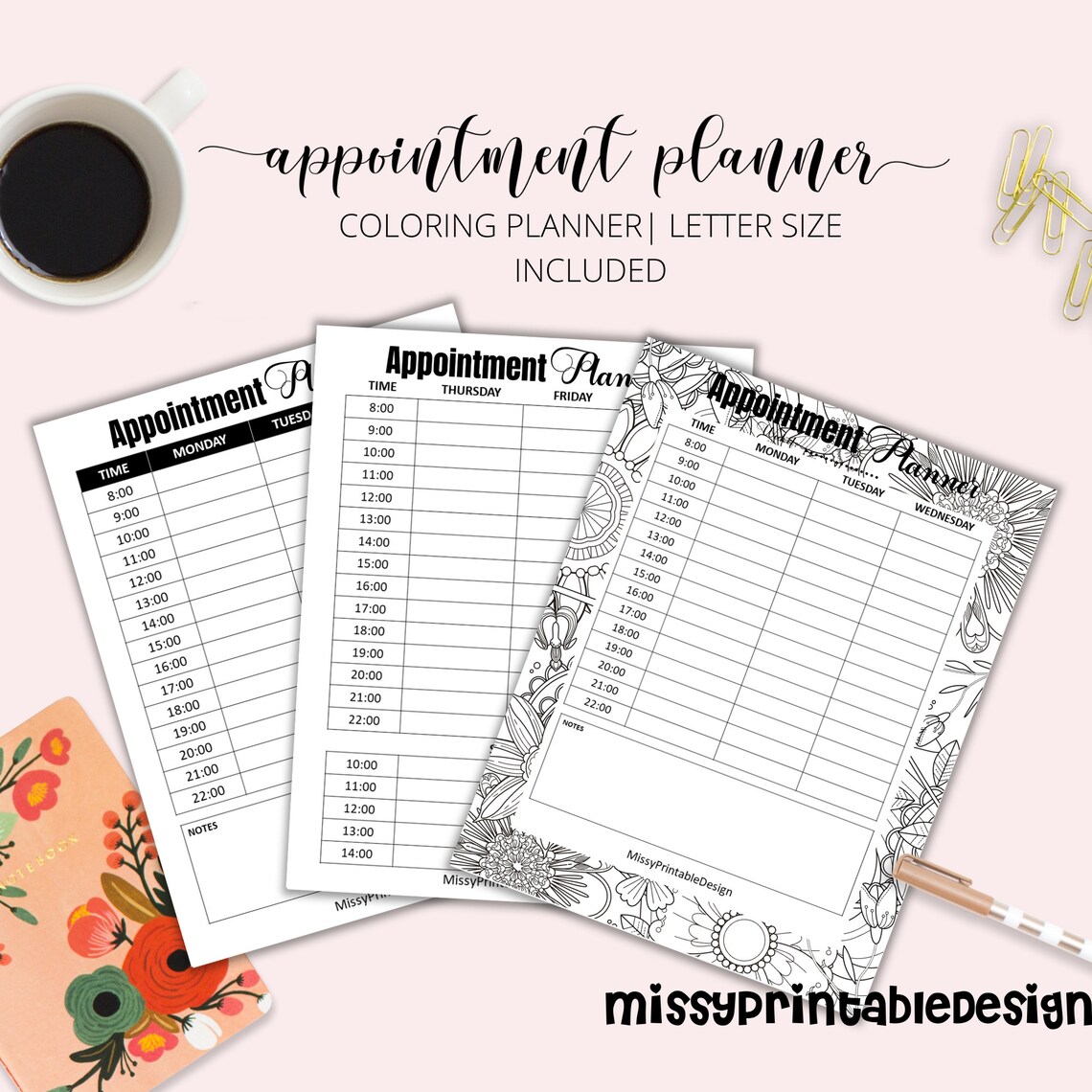 Printable Appointment Book, Appointment Planner Printable, Binder ...