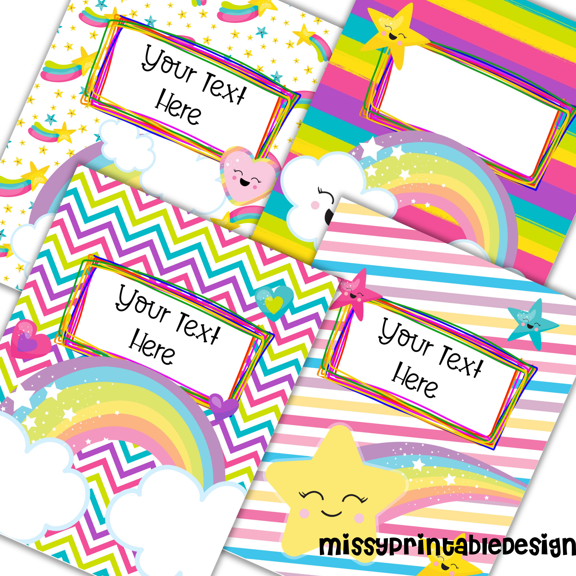 Editable Rainbow Binder Covers & Spines Printable Binder - Etsy