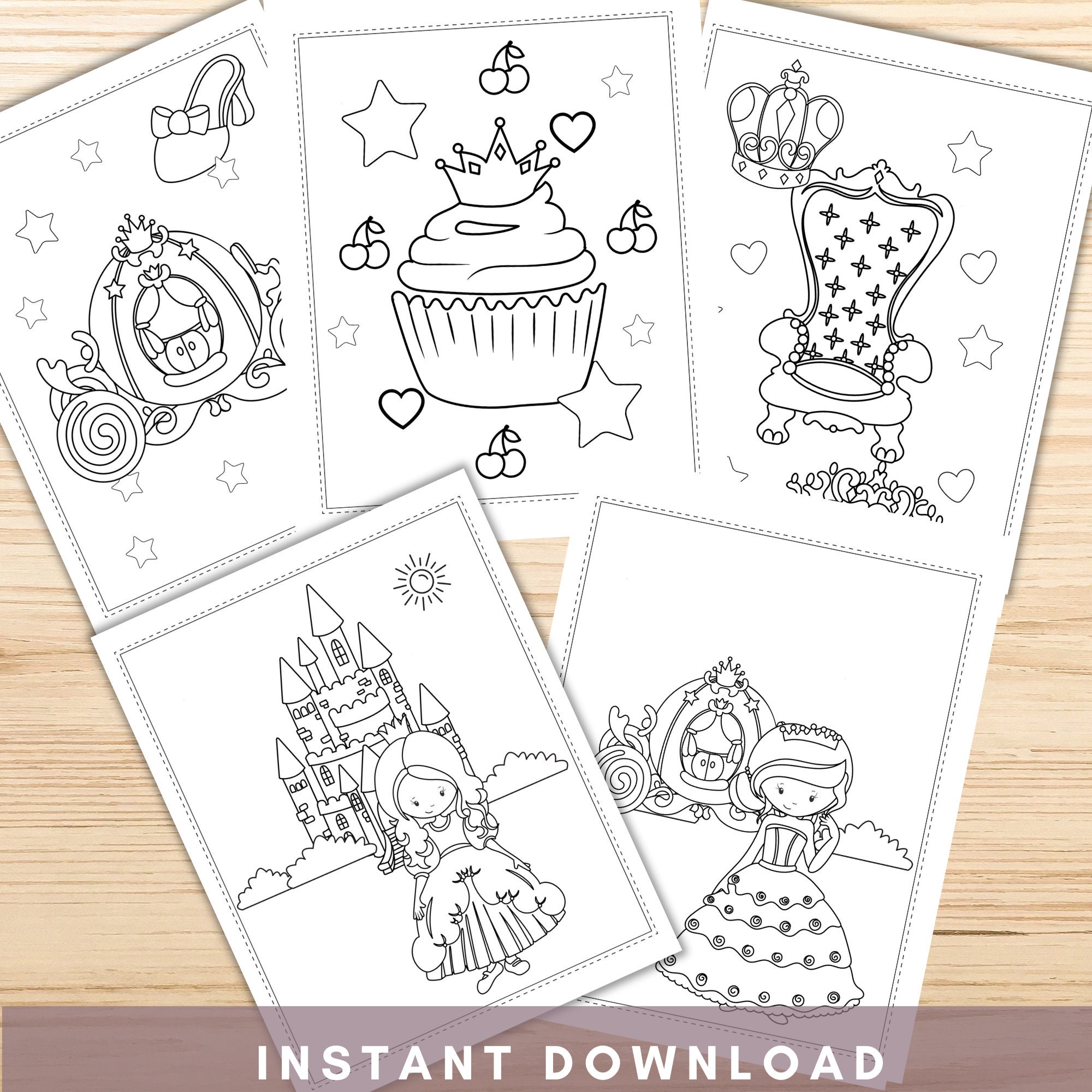 Princess Coloring Pages Printable Princess Coloring Pages - Etsy