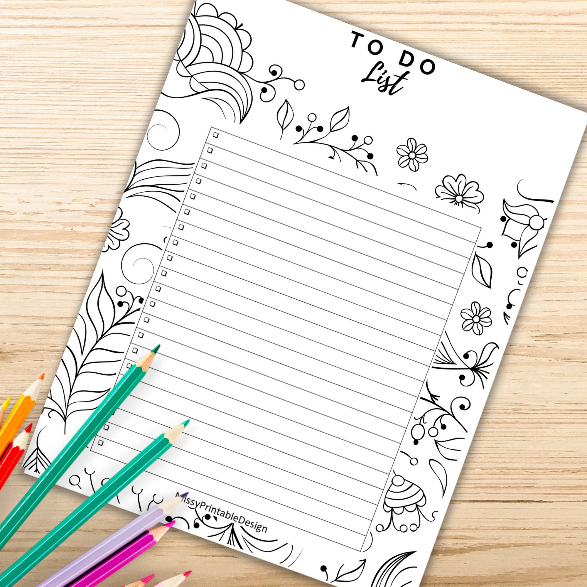 Printable Coloring to Do List Coloring Book Coloring Gift | Etsy Australia