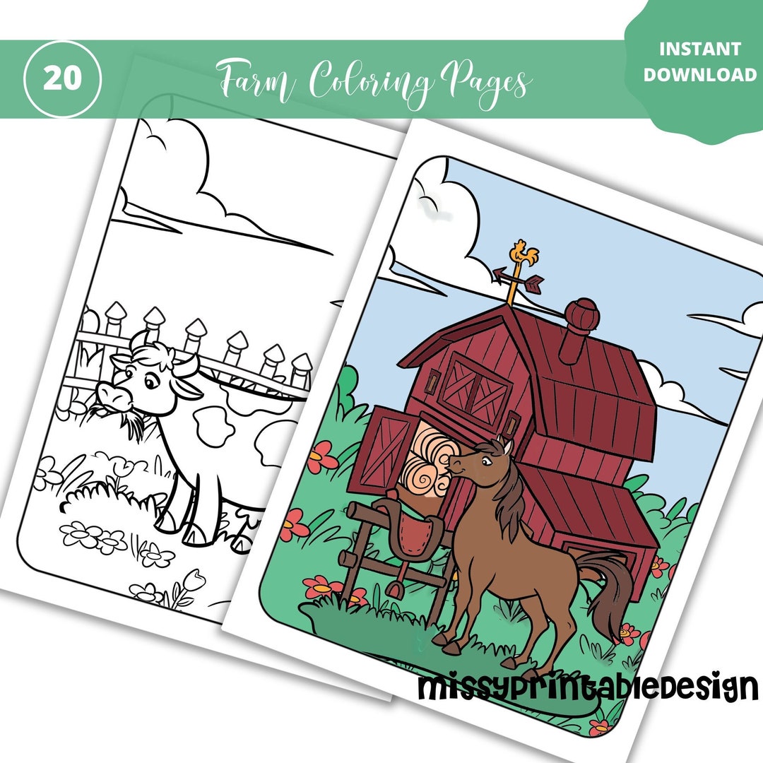 Farm Coloring Pages, Printable Farm Coloring Pages, Farm Birthday ...
