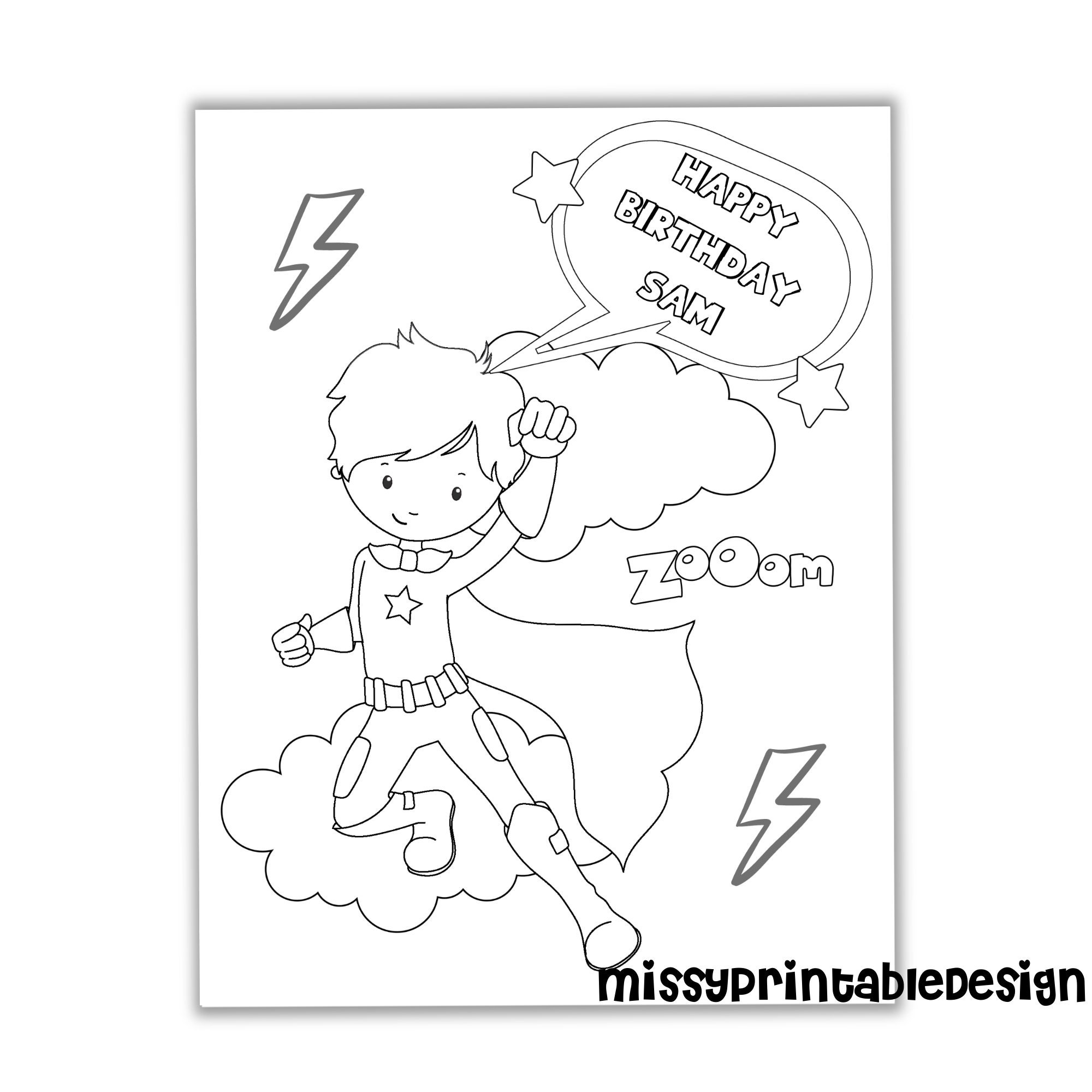 Personalized Superhero Coloring Pages Custom Superhero - Etsy