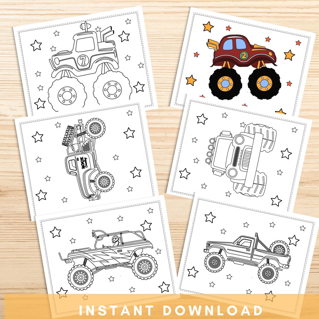 Monster Truck Coloring Pages, Monster Truck Printables, Monster Truck ...