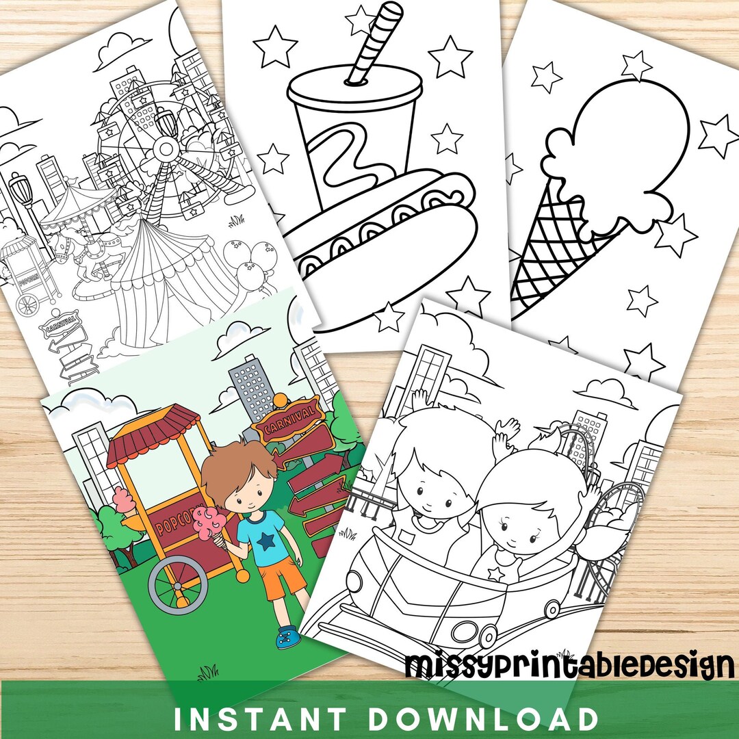 Amusement Park Coloring Pages, Printable Amusement Park Coloring Pages ...