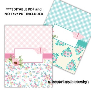 Editable Floral Binder Covers & Spines, Printable Binder Covers, Binder ...