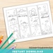 Mermaid Coloring Bookmarks (set of 4), Printable Mermaid Coloring Page ...