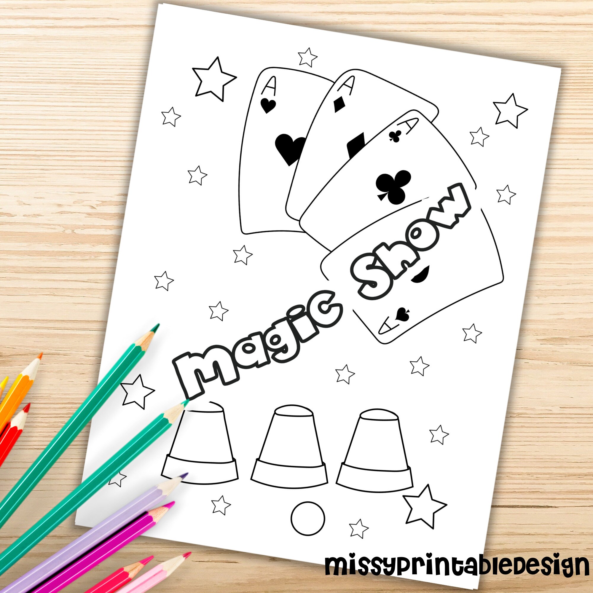 Magician Coloring Pages Printable Magic Coloring Pages for - Etsy