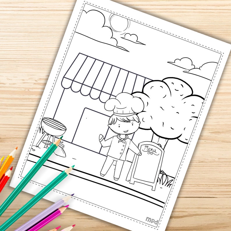 Barbeque Coloring Pages Printable BBQ Coloring Book for Kids | Etsy