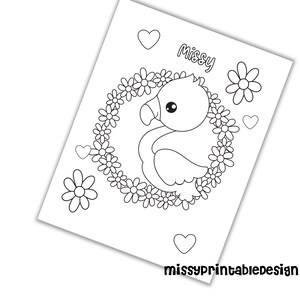 Personalized Flamingo Party Coloring Pages, Custom Flamingo Birthday ...
