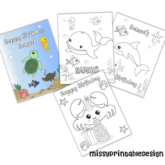 Personalized Under The Sea Party Coloring Pages, Custom Under The Sea ...