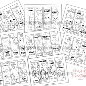 Valentines Coloring Bookmarks, Printable Valentines Day Coloring Pages ...