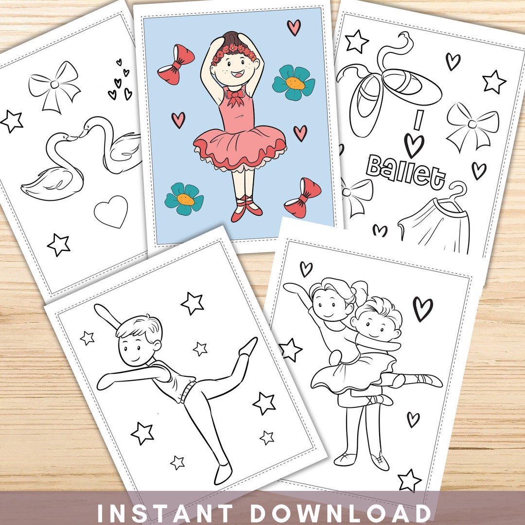 Ballerina Coloring Pages, Printable Ballet Coloring Book, Ballerina ...