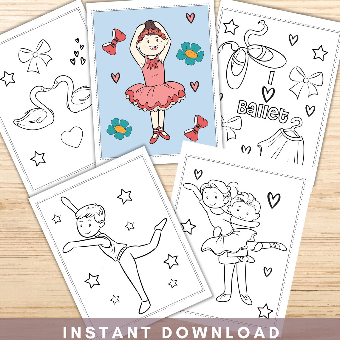 Ballerina Coloring Pages, Printable Ballet Coloring Book, Ballerina ...