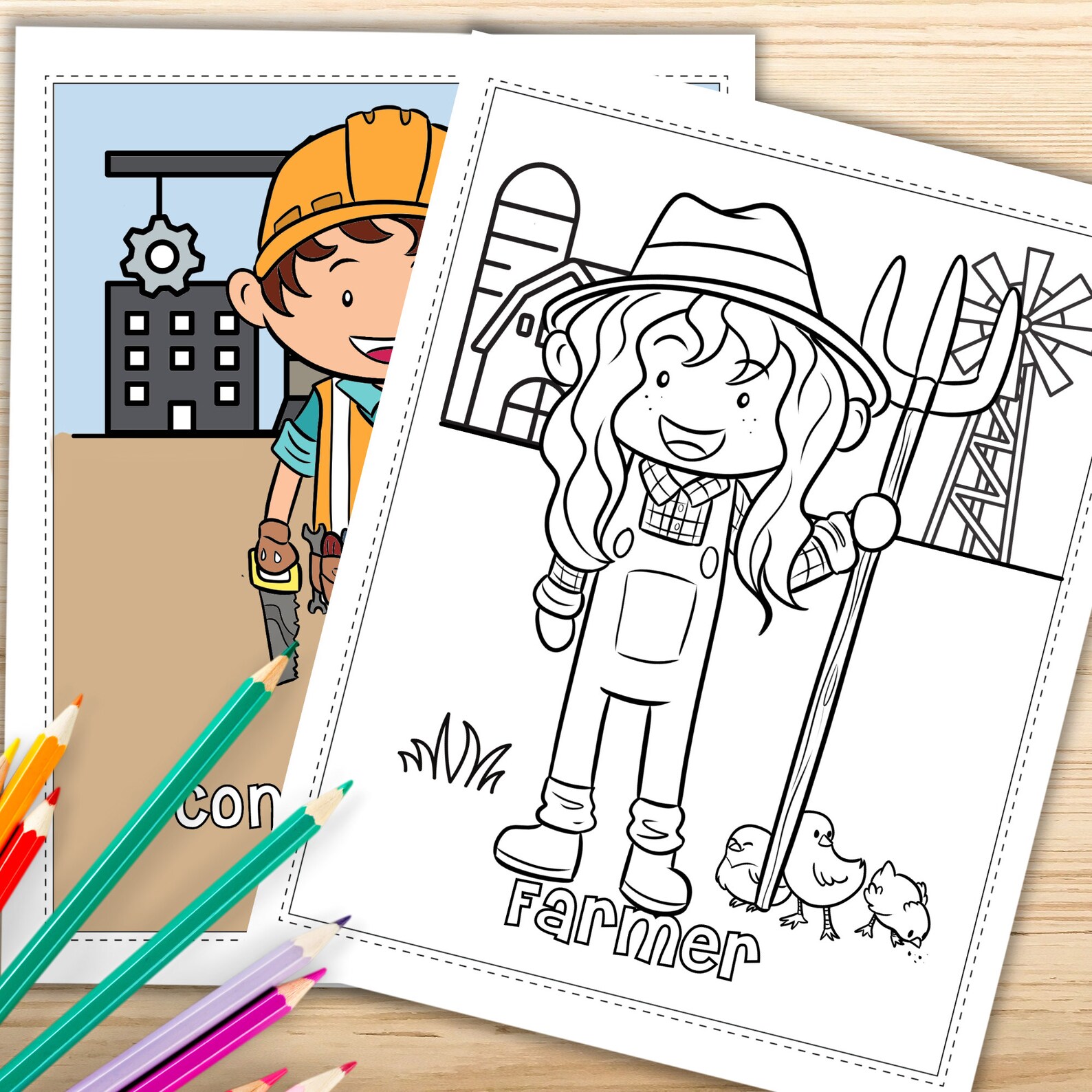 Occupation Coloring Pages for Kids Job Coloring Pages | Etsy