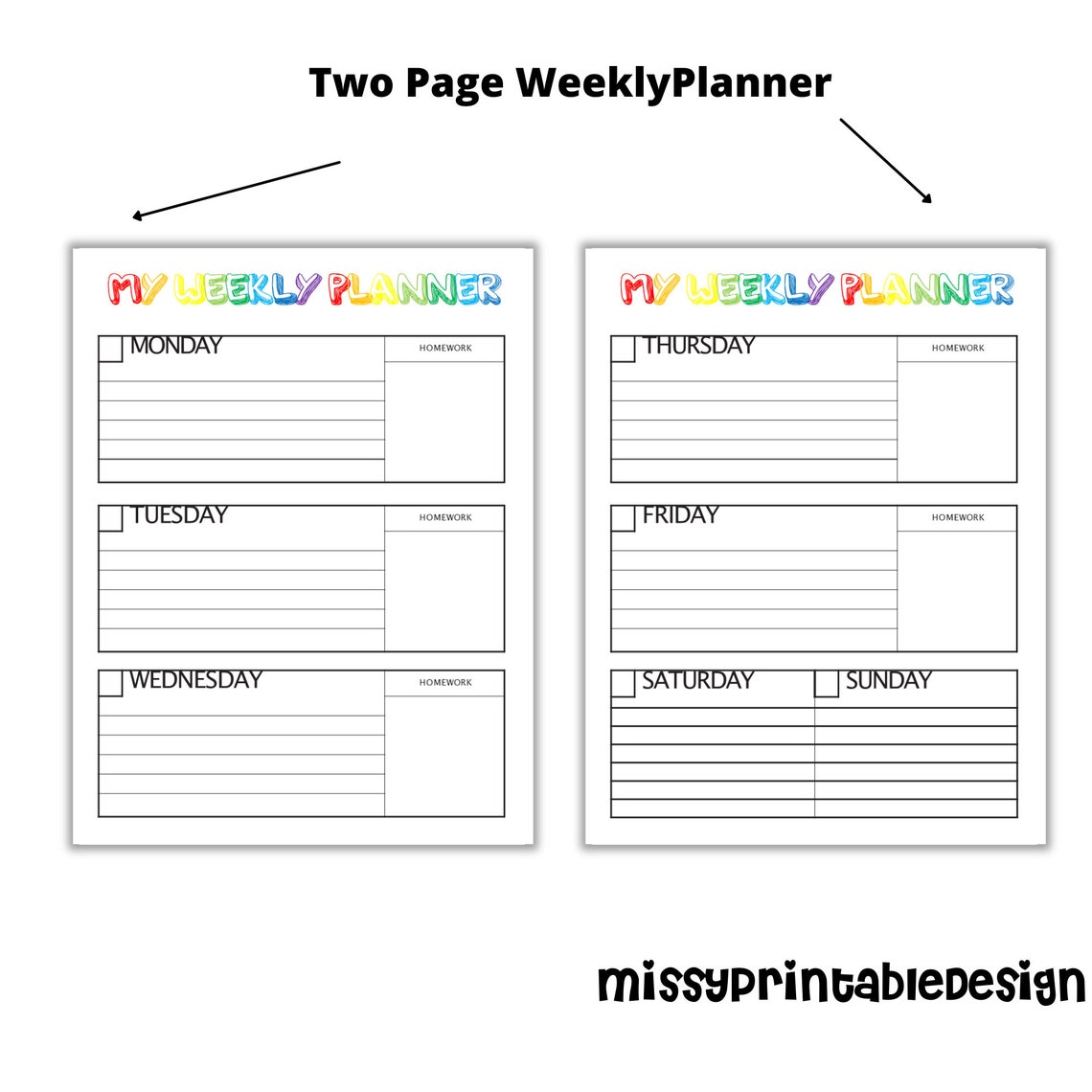 Kids Planner Printable Kids Monthly Planner Kids Weekly | Etsy