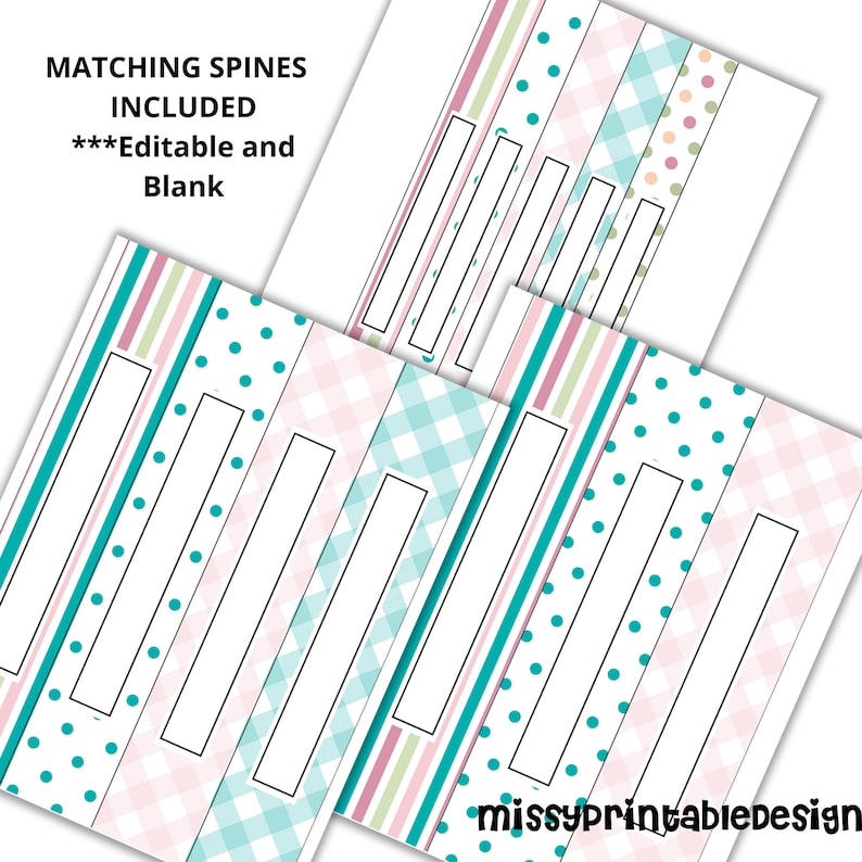 Editable Floral Binder Covers & Spines Printable Binder | Etsy