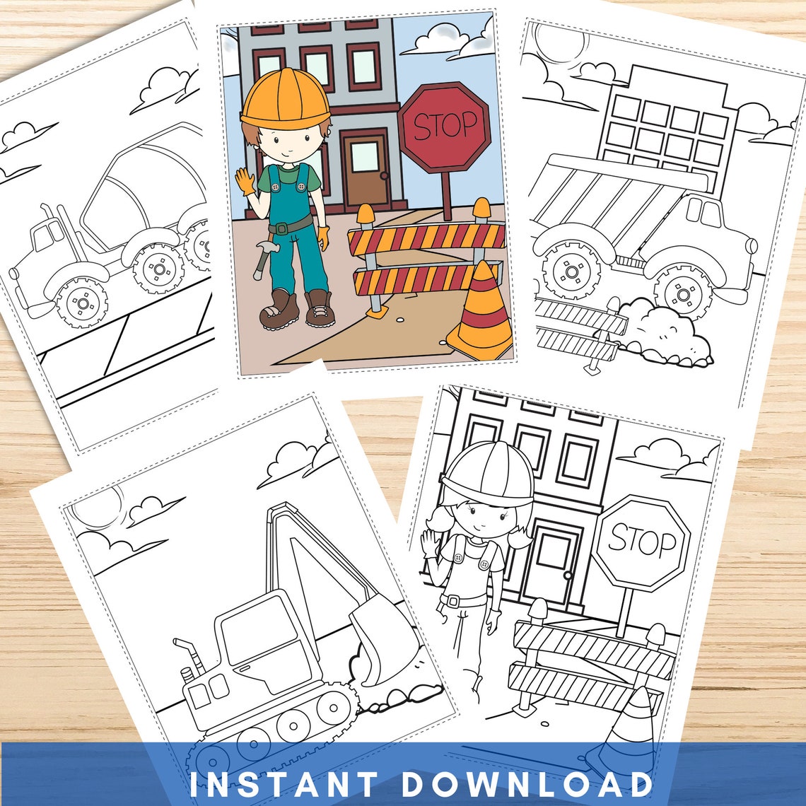 Construction Coloring Pages Printable Coloring Pages - Etsy