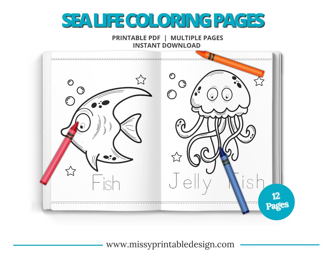 Sea Life Coloring Pages, Printable Educational Kids Coloring Pages, Sea ...