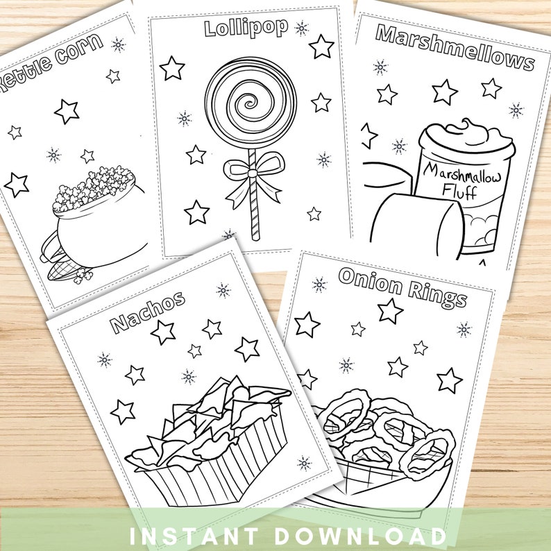 Junk Food Coloring Pages 25 Printable A-Z Food Activity - Etsy