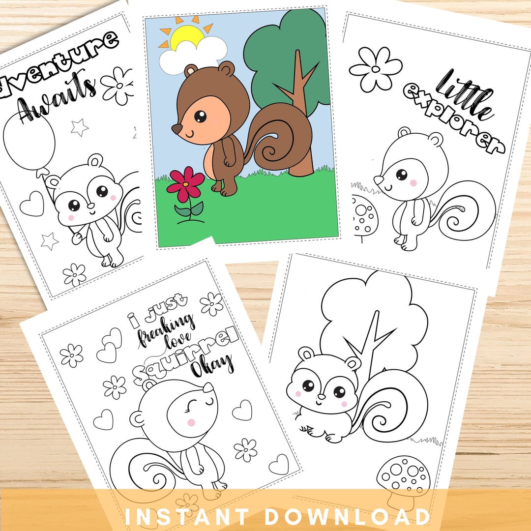 Squirrel Coloring Pages for Kids, Animal Coloring Pages, Squirrel ...