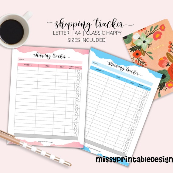 Shopping Tracker, Printable Shopping Log, Shopping Journal, Online ...