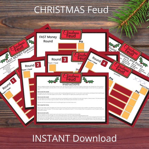 Printable Christmas Feud Game Christmas Games Family Party | Etsy
