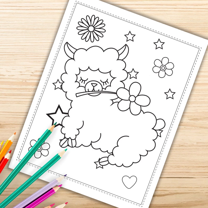 Llama Coloring Pages Llama Printable Llama Activities - Etsy