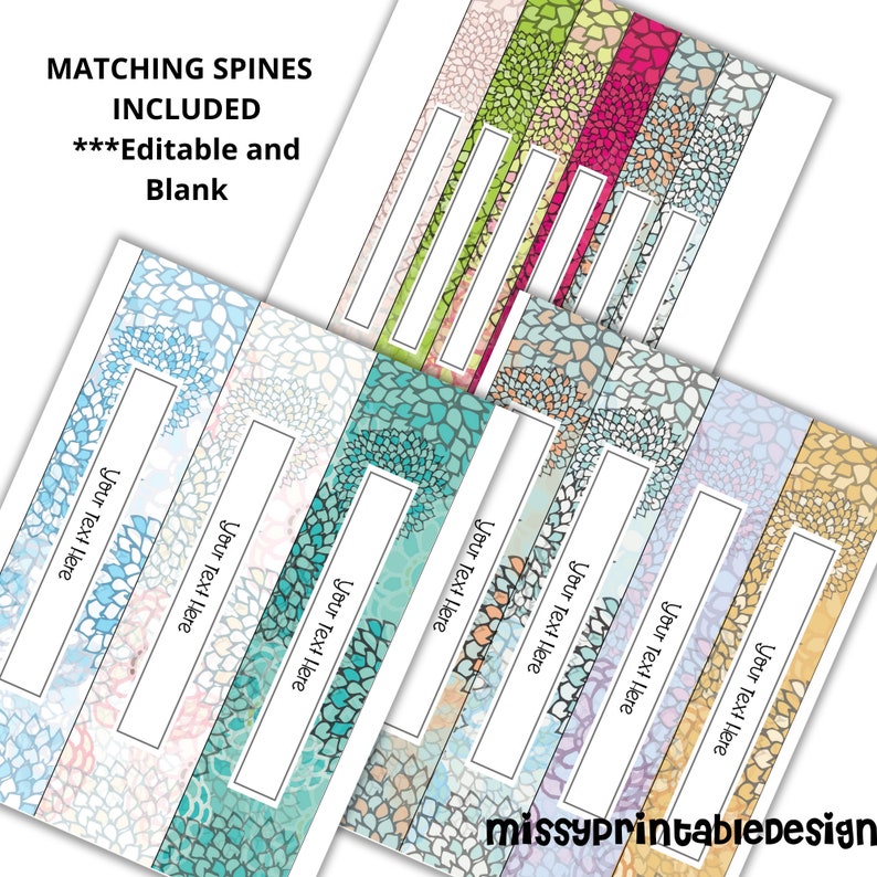 Editable Flower Binder Covers & Spines Printable Binder - Etsy