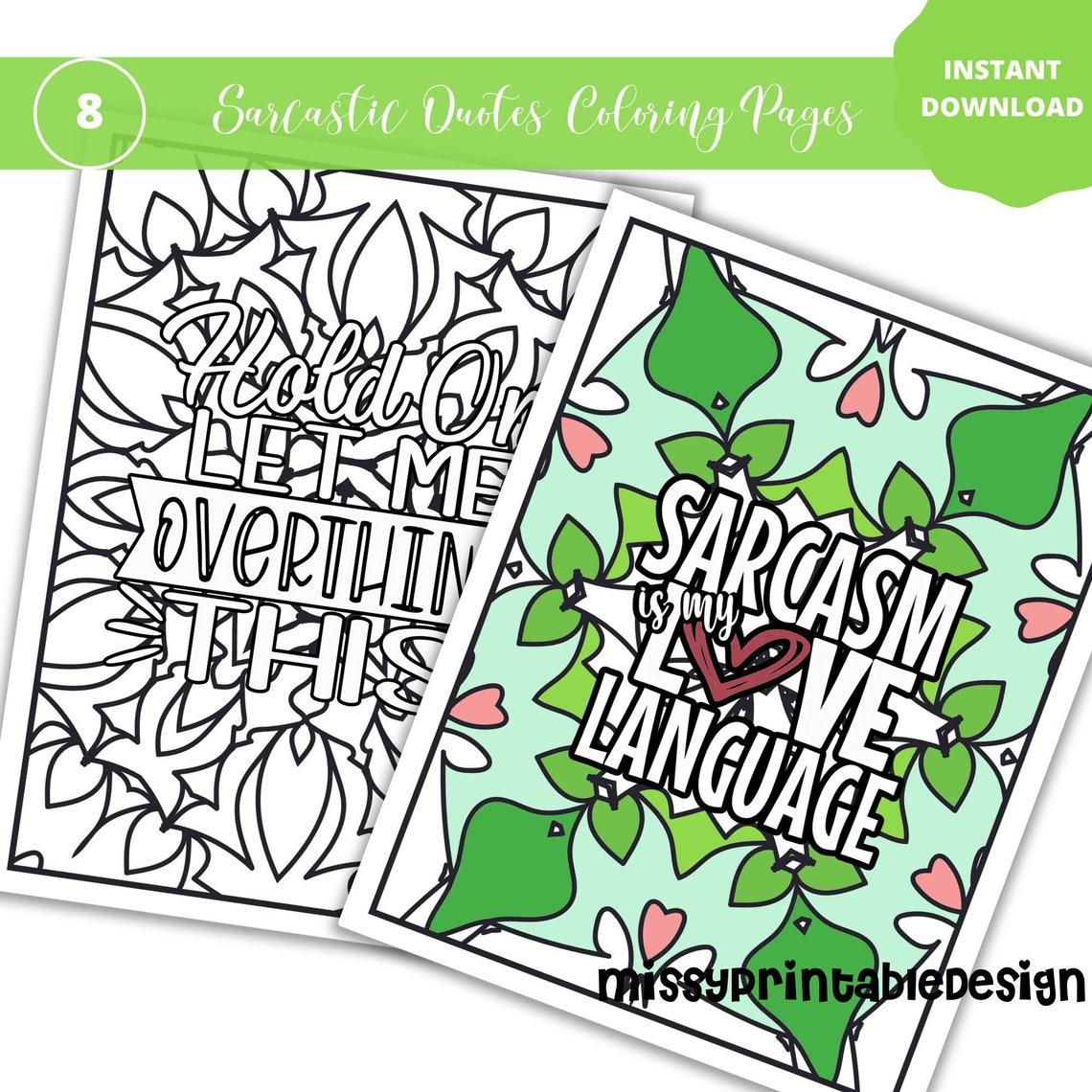 Sarcastic Sassy Snarky Quotes Coloring Pages Adult Coloring - Etsy