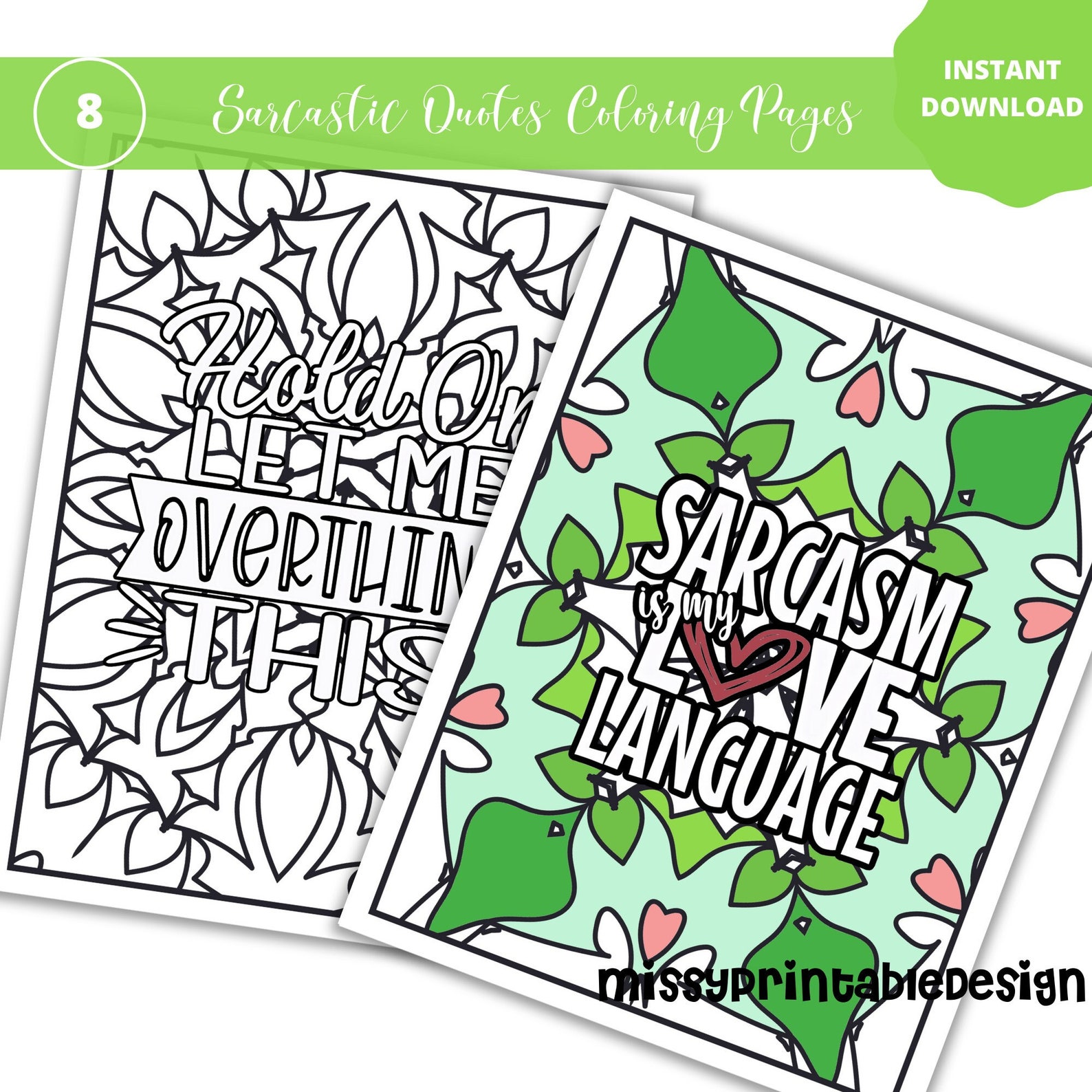 Sarcastic Sassy Snarky Quotes Coloring Pages Adult Coloring - Etsy