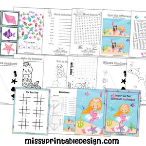 Mermaid Coloring & Activity Book: Printable Party Favors (PDF) - Etsy