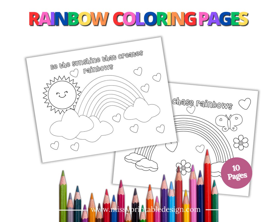 Rainbow Coloring Pages for Kids – Printable Rainbow Quotes (digital ...