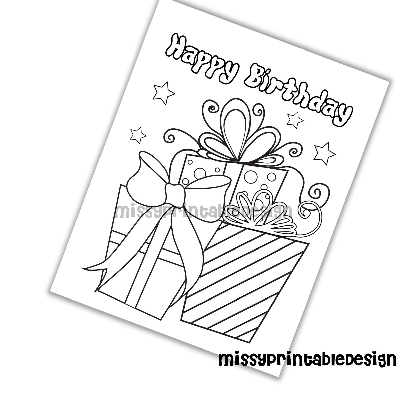 Happy Birthday Coloring Pages Printable Coloring Pages - Etsy