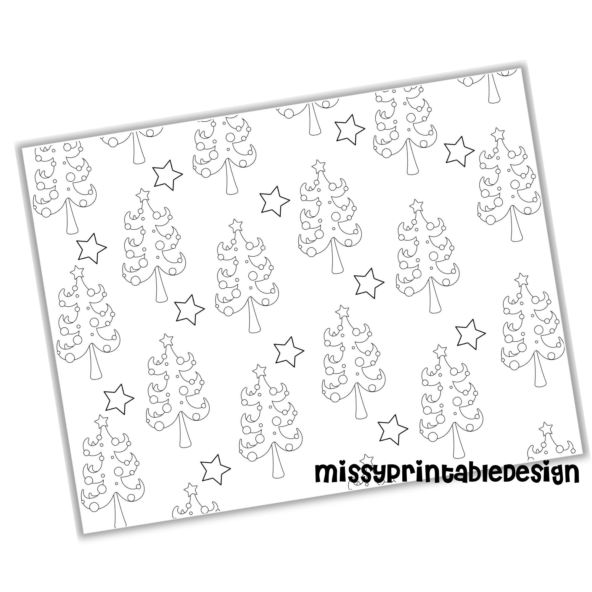 Christmas Doodle Coloring Pages Printable Christmas Coloring | Etsy